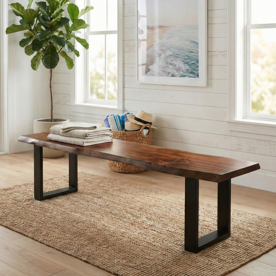 Live Edge Acacia 78" Bench, Acacia Standard – Casartis Living